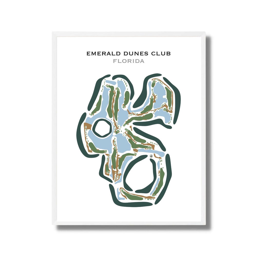 Emerald Dunes Club, Florida Golf Course Map Wall Art, Golf Map Canvas ...