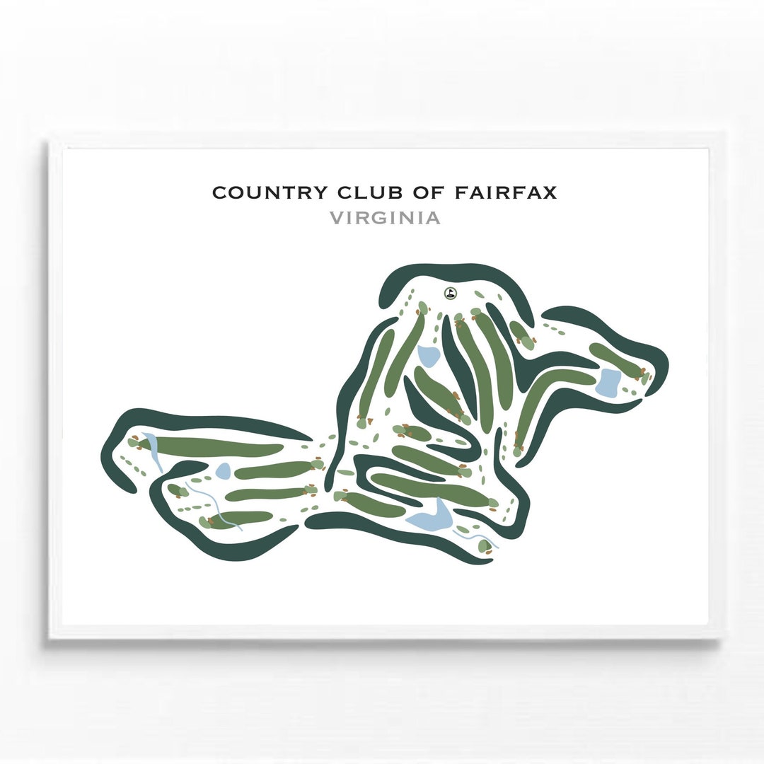 Golf Club Prints- Fairfax Country Club Virginia Golf Course Map | Golf ...