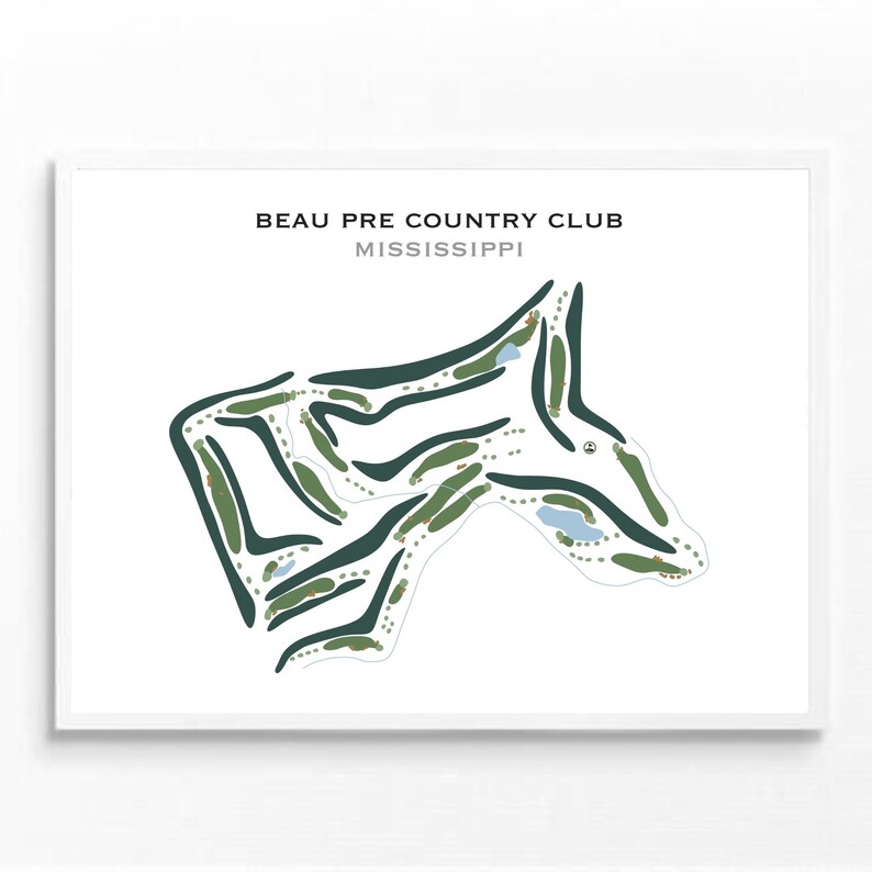 Beau Pre Country Club, MS | Golf Course Map, Golf Map, Golfer Gift for ...