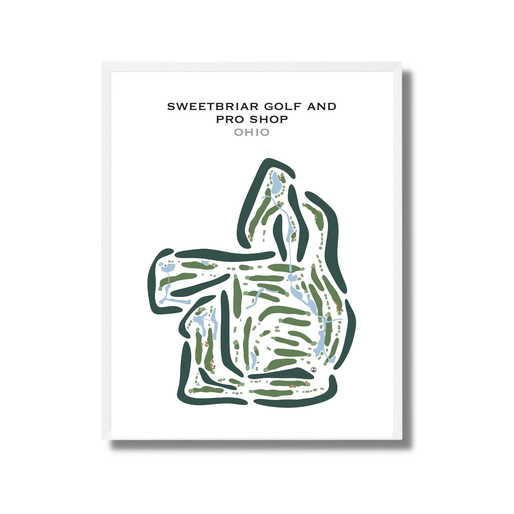 Sweetbriar Golf & Pro Shop, OH | Golf Course Map, Golf Map, Golfer Gift ...