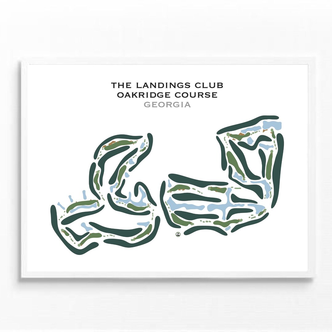 The Landings Club, Oakridge Course, GA | Golf Course Map, Golfer Gift ...