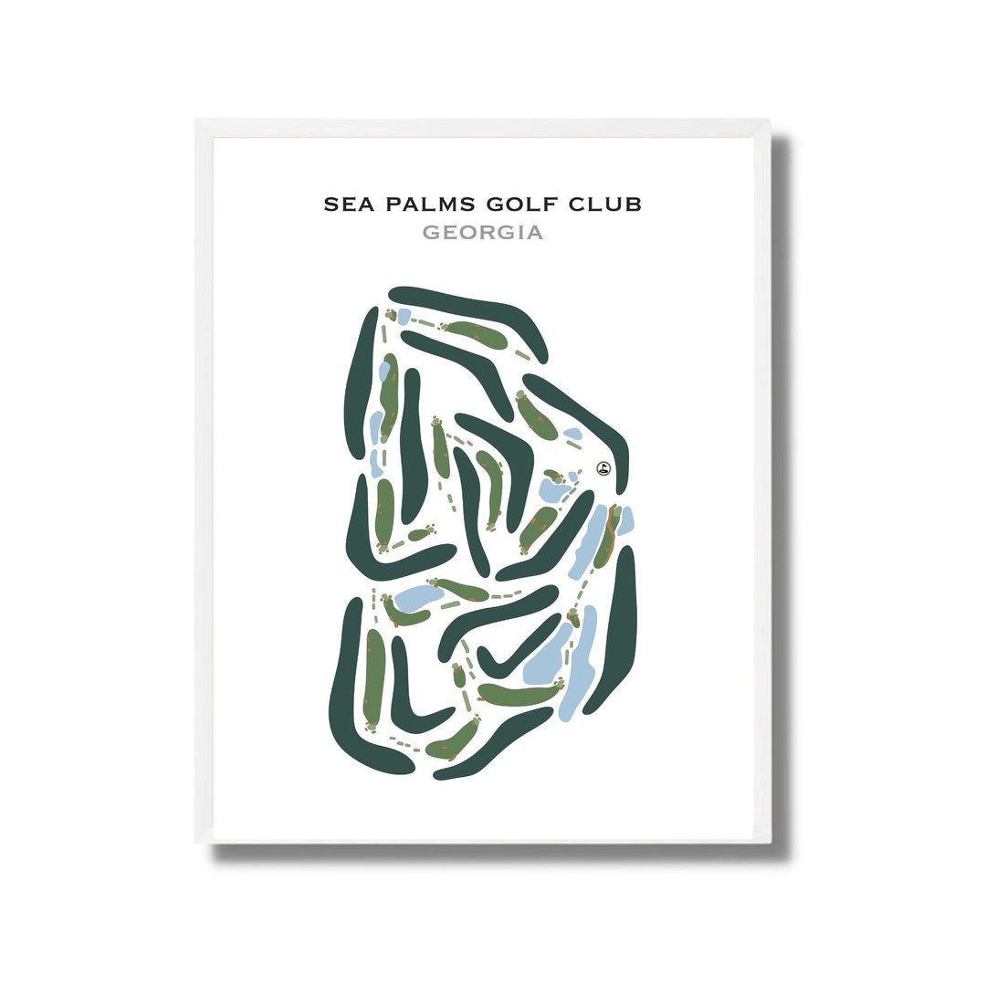 Sea Palms Golf Club, Georgia | Golf Course Map, Golf Map, Golfer Gift ...