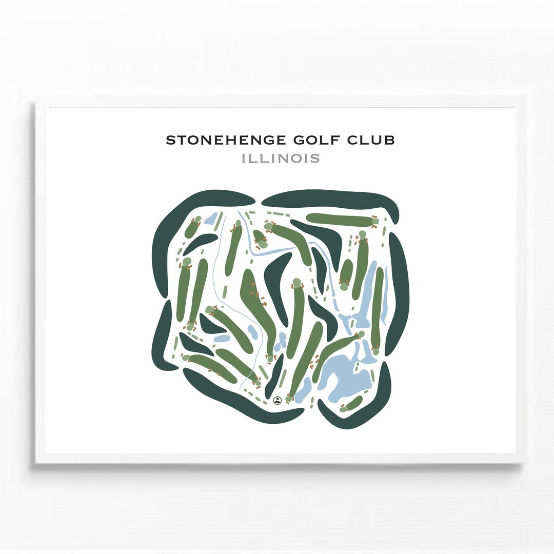 Stonehenge Golf Club, IL | Golf Course Map, Golf Map, Golfer Gift for ...