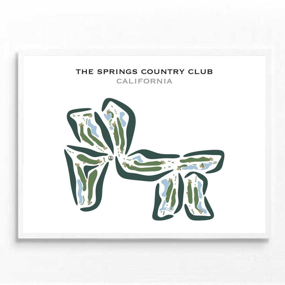 The Springs Country Club, CA | Golf Course Map, Golf Map, Golfer Gift ...