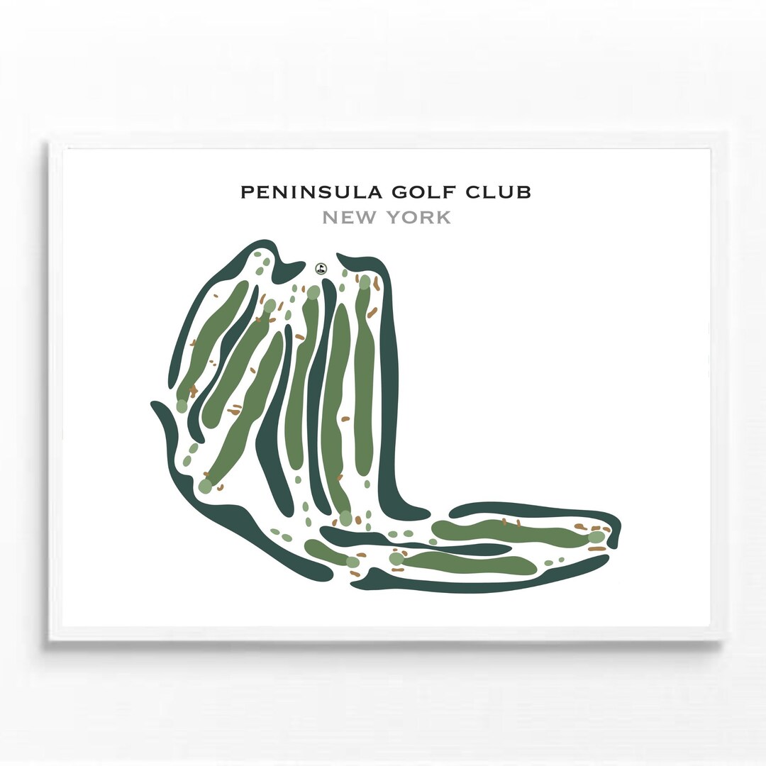 Peninsula Golf Club, NY | Golf Course Map, Golf Map, Golfer Gift for ...