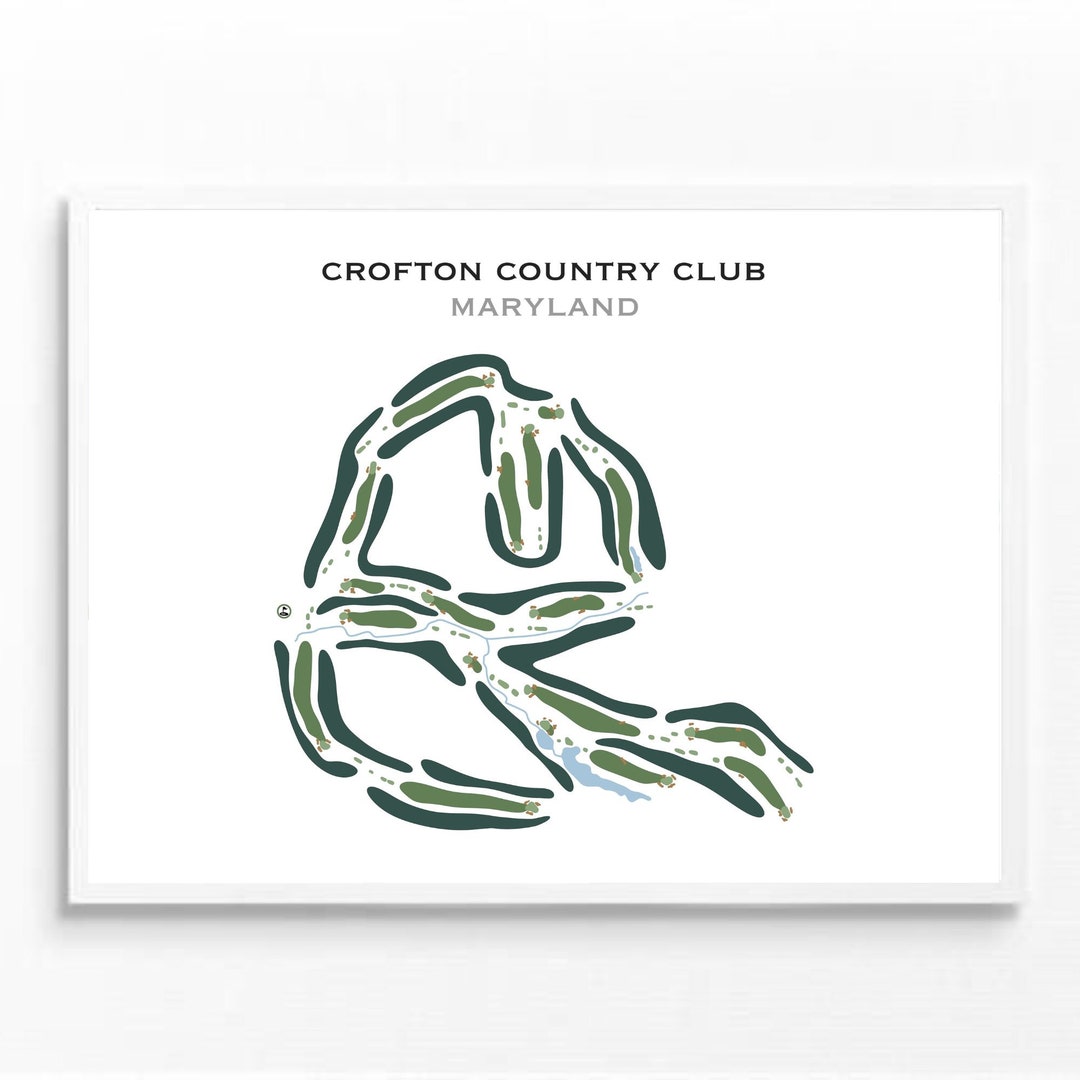Crofton Country Club, MD Golf Course Map Canvas Art, Golf Gifts for Him ...