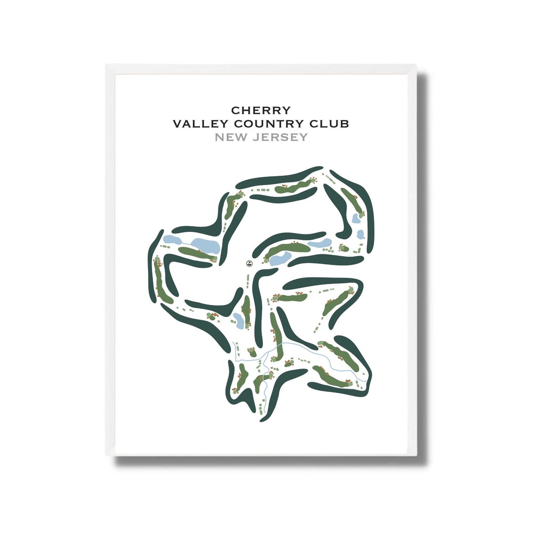Cherry Valley Country Club, NJ | Golf Course Map, Golf Map,golfer Gift ...