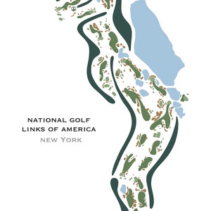 National Golf Links of America New York Golf Course Map - Etsy