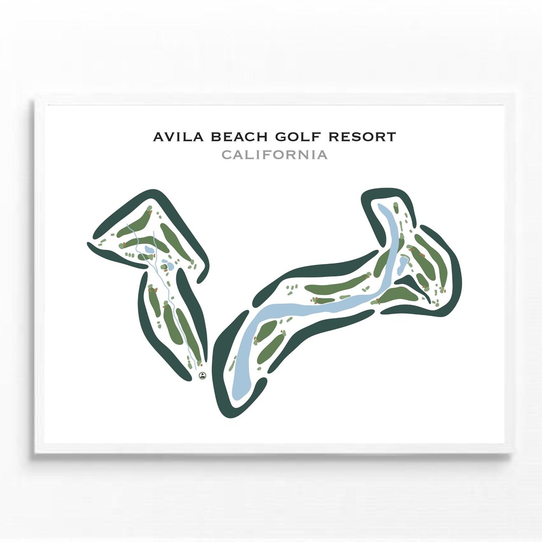 Avila Beach Golf Resort, CA | Golf Course Map, Golf Map, Golfer Gift ...