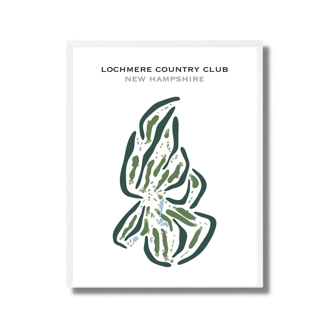Lochmere Country Club, NH Golf Course Map Wall Art, Golf Map Canvas ...