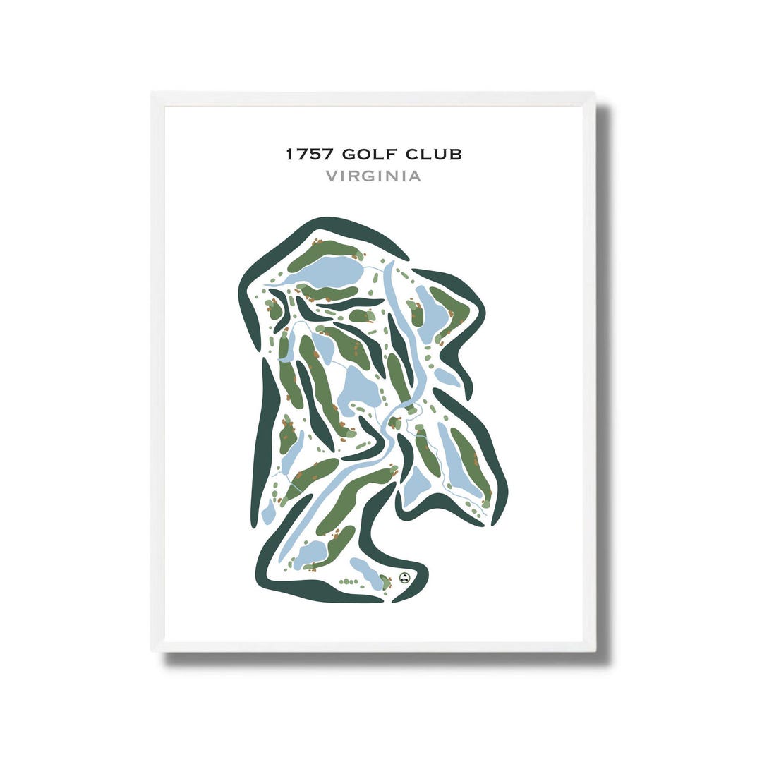 1757 Golf Club, VA | Golf Course Map, Golf Map, Golfer Gift for Him ...