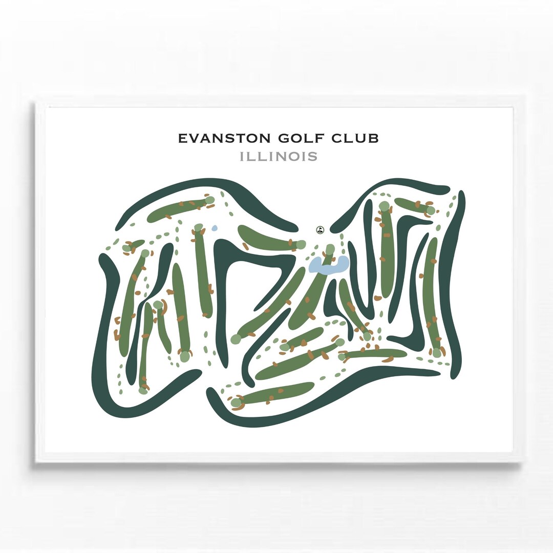 Evanston Golf Club, Illinois | Golf Course Map, Golf Map, Golfer Gift ...