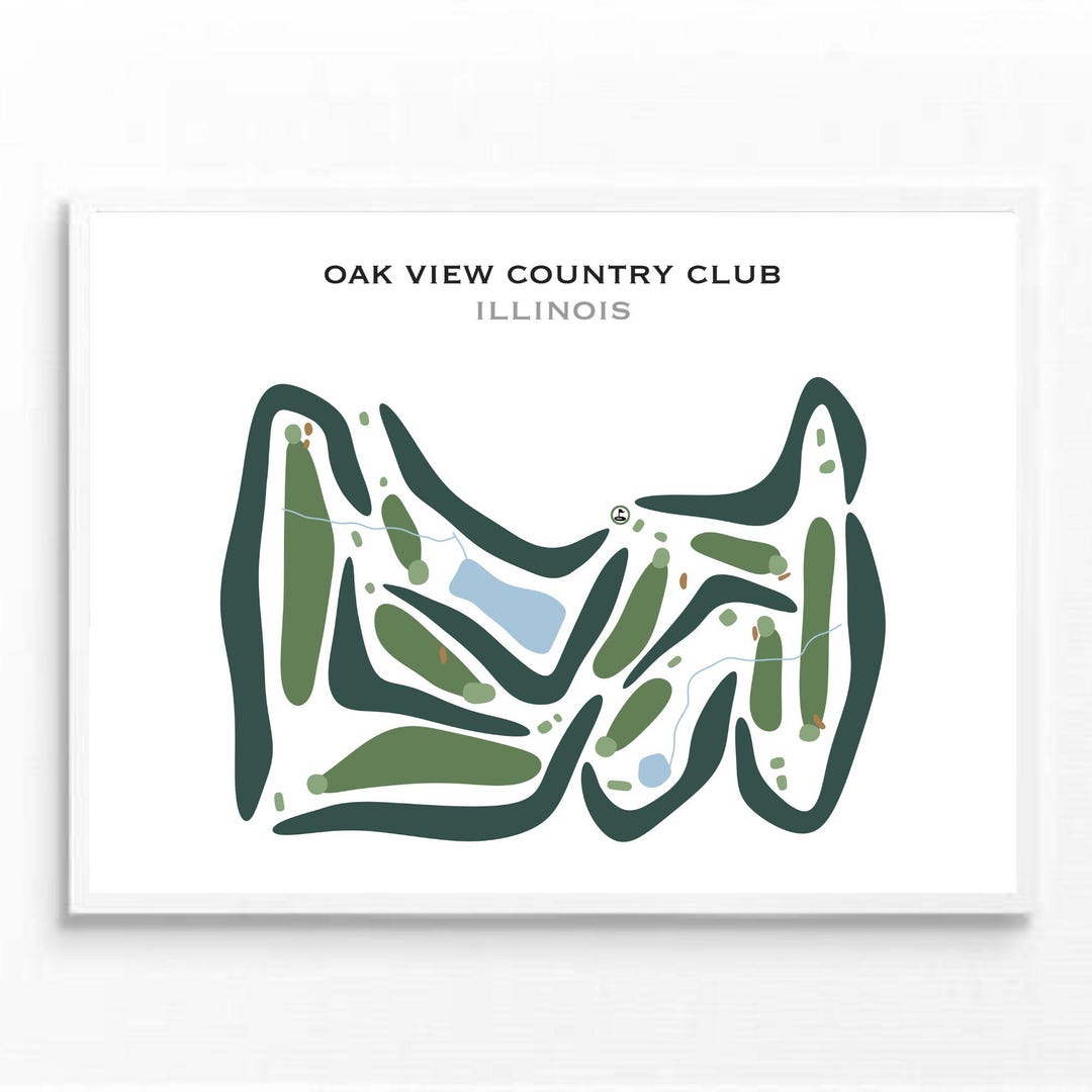 Oak View Country Club, IL | Golf Course Map, Golf Map, Golfer Gift for ...