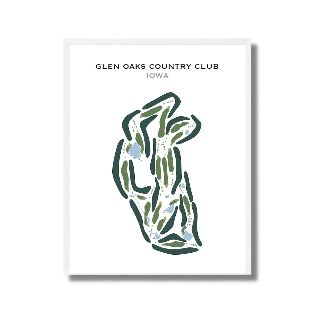 Glen Oaks Country Club, Iowa | Golf Course Map, Golf Map, Golfer Gift ...