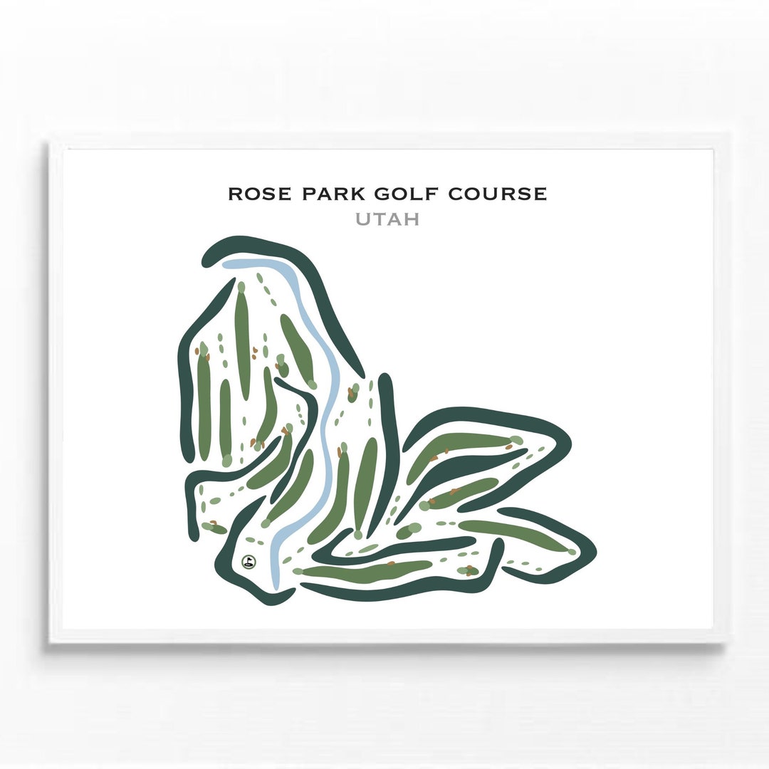 Golf Club Prints- Rose Park Utah Golf Course Map | Watercolor Golf ...