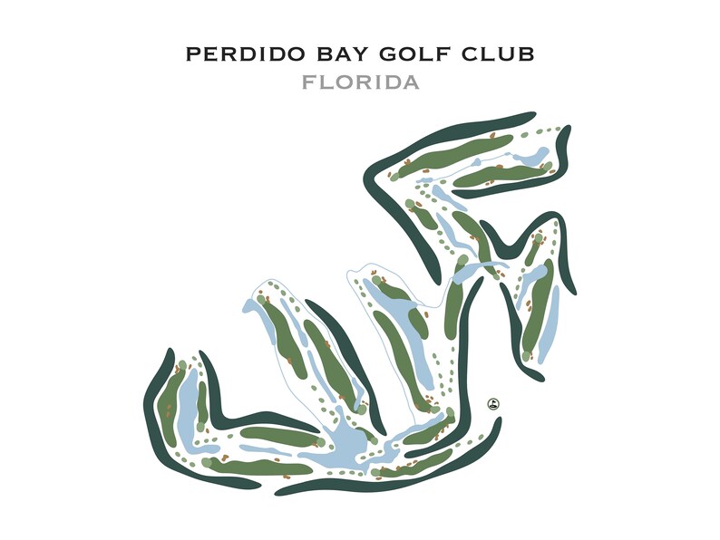 Golf Club Prints Perdido Bay Florida Golf Course Map - Etsy