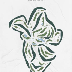 The Georgia Club, Georgia | Golf Course Map, Golf Map, Golfer Gift for ...