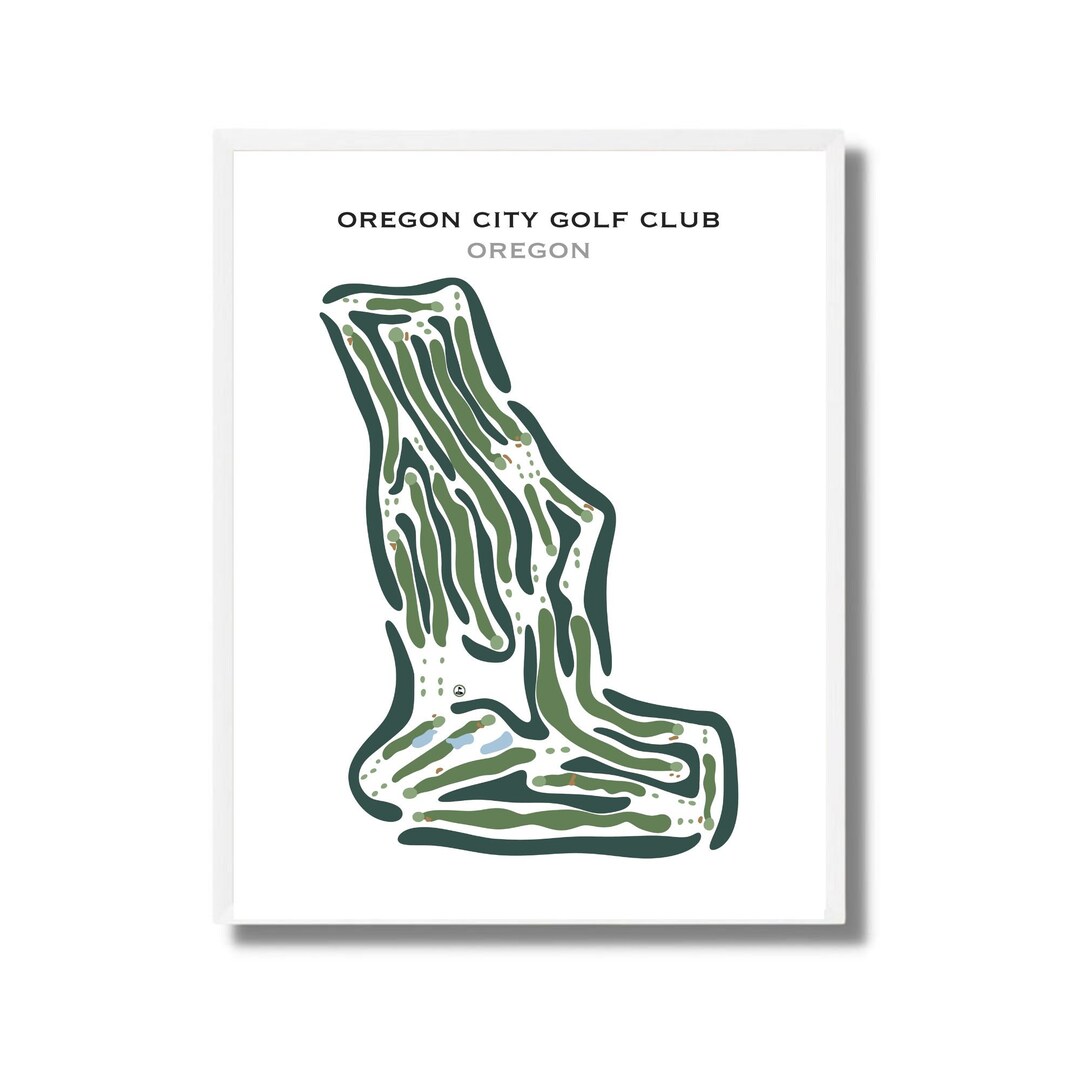 Oregon City Golf Club, Oregon Golf Course Map Canvas, Golf Map Wall Art ...