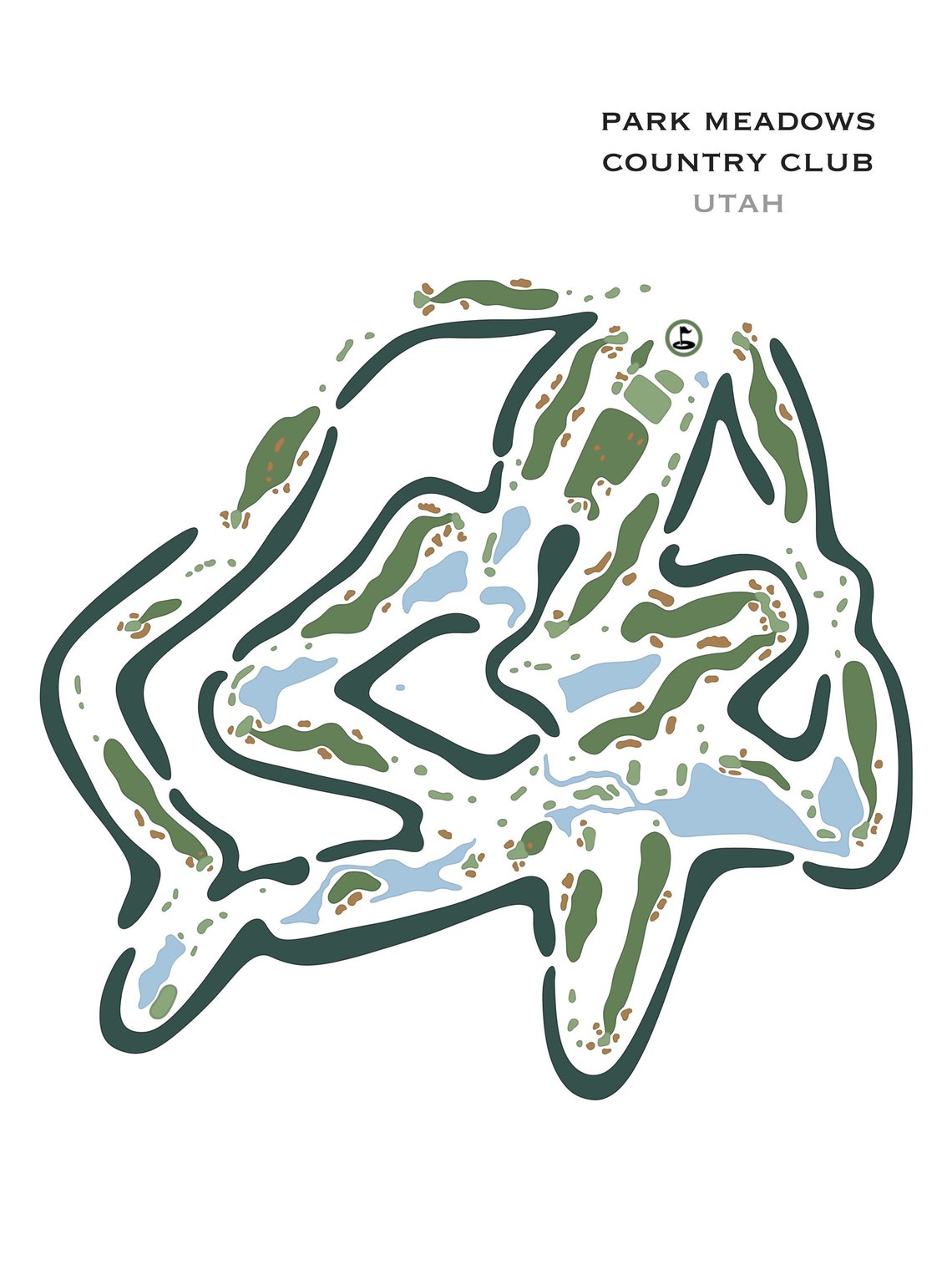 Park Meadows Country Club Golf Course Map Utah Golf Gifts | Etsy