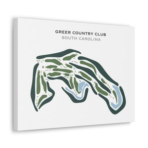 Greer Country Club, SC | Golf Course Map, Golf Map, Golfer Gift for Him ...