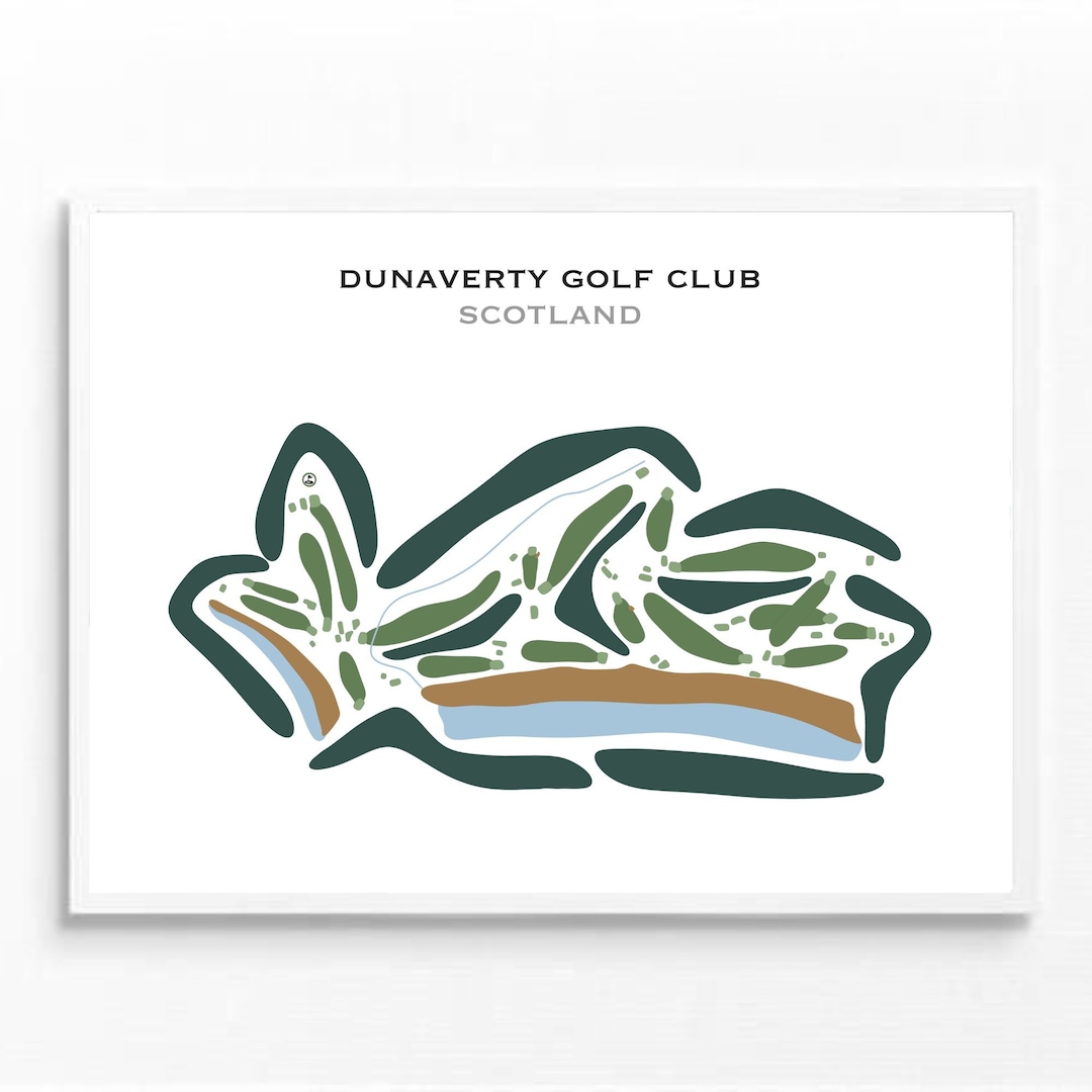 Dunaverty Golf Club, Scotland Golf Course Map Wall Art, Golf Map Canvas ...