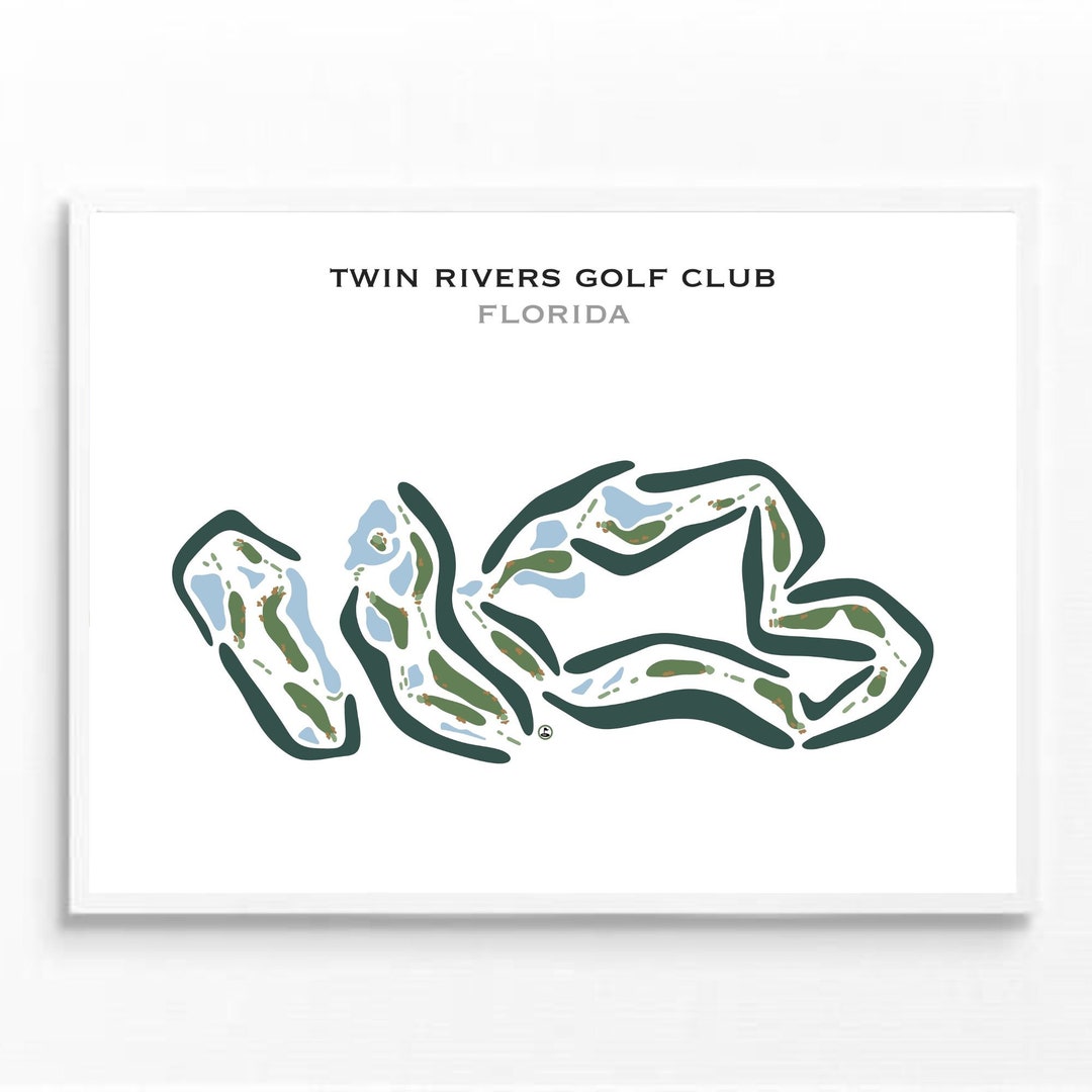 Twin Rivers Golf Club, FL | Golf Course Map, Golf Map, Golfer Gift for ...