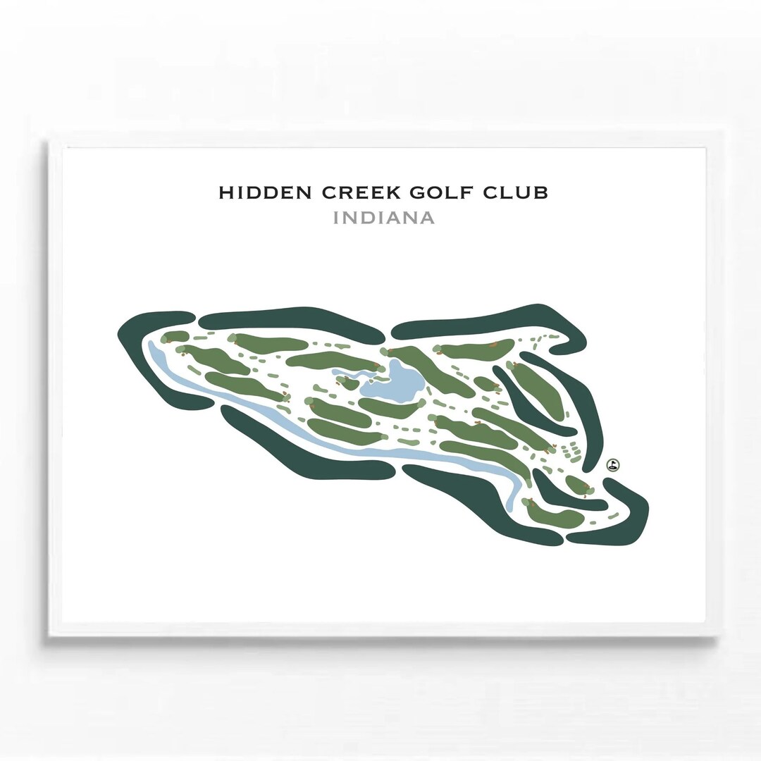 Hidden Creek Golf Club, IN | Golf Course Map, Golf Map, Golfer Gift for ...