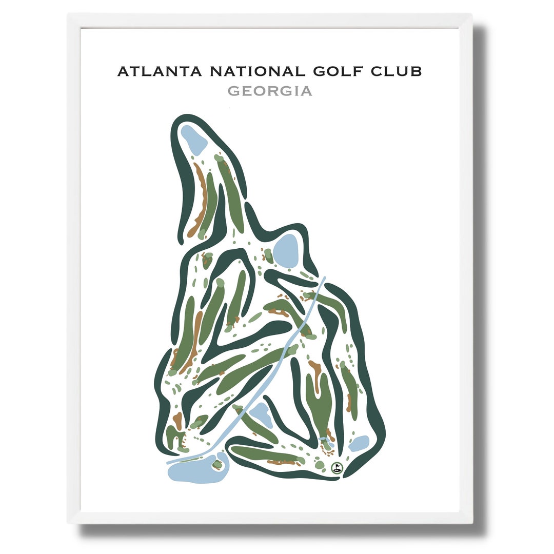 Atlanta National Golf Club Georgia Golf Course Map Golf Art - Etsy