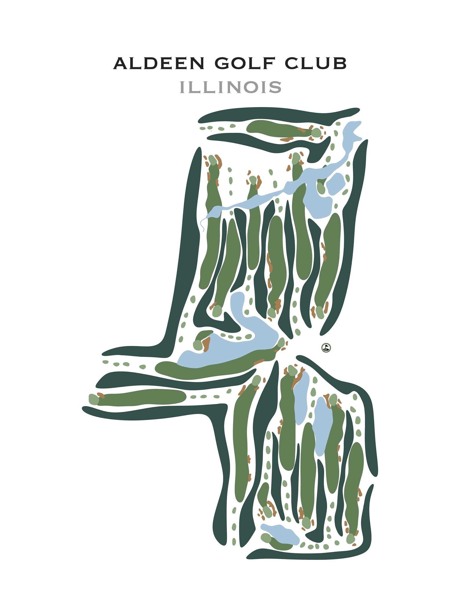 Aldeen Golf Club Illinois Golf Course Map Home Decor - Etsy