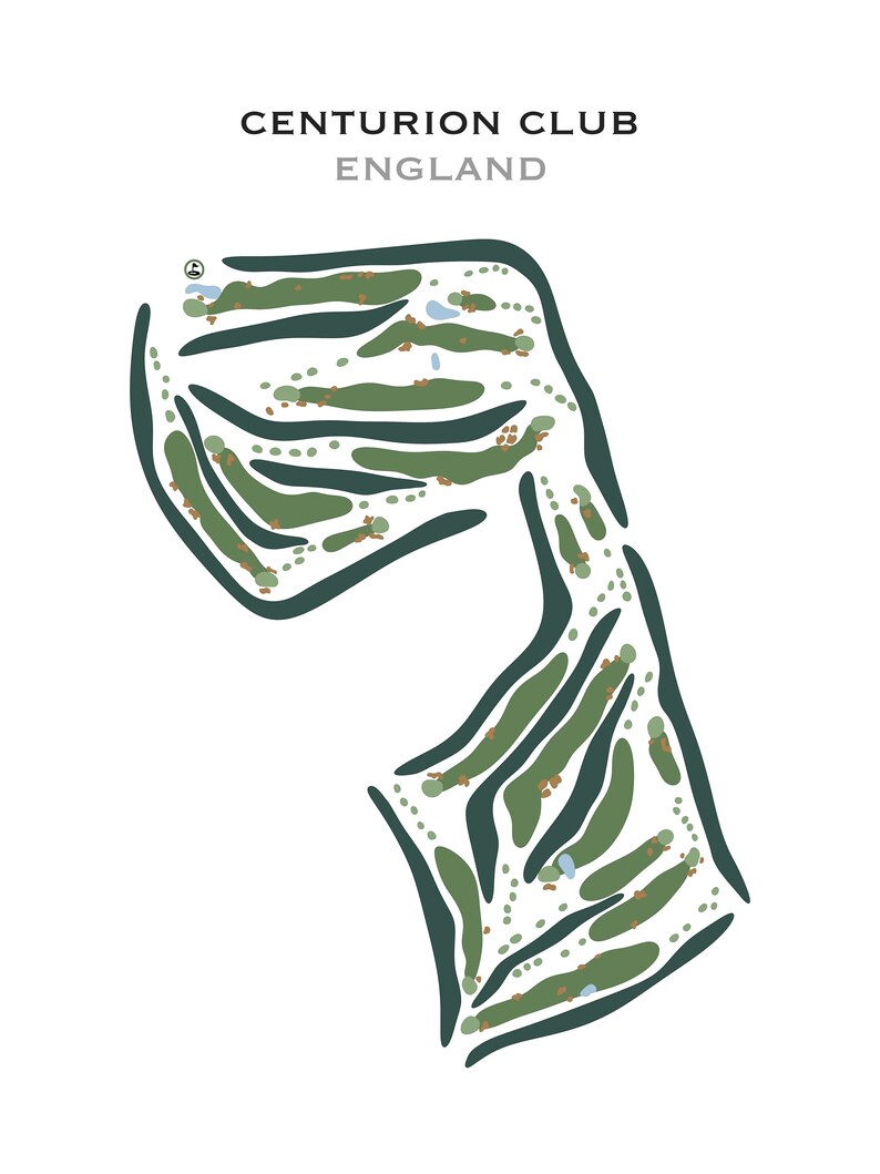 Centurion Club England Golf Course Map Home Decor Golfer - Etsy