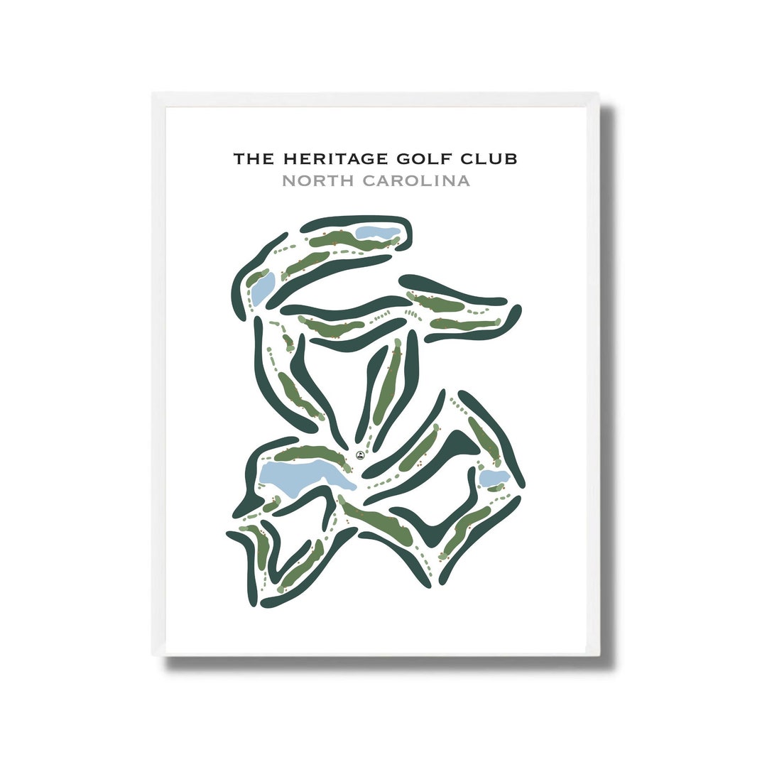 The Heritage Golf Club, NC | Golf Course Map, Golf Map, Golfer Gift for ...