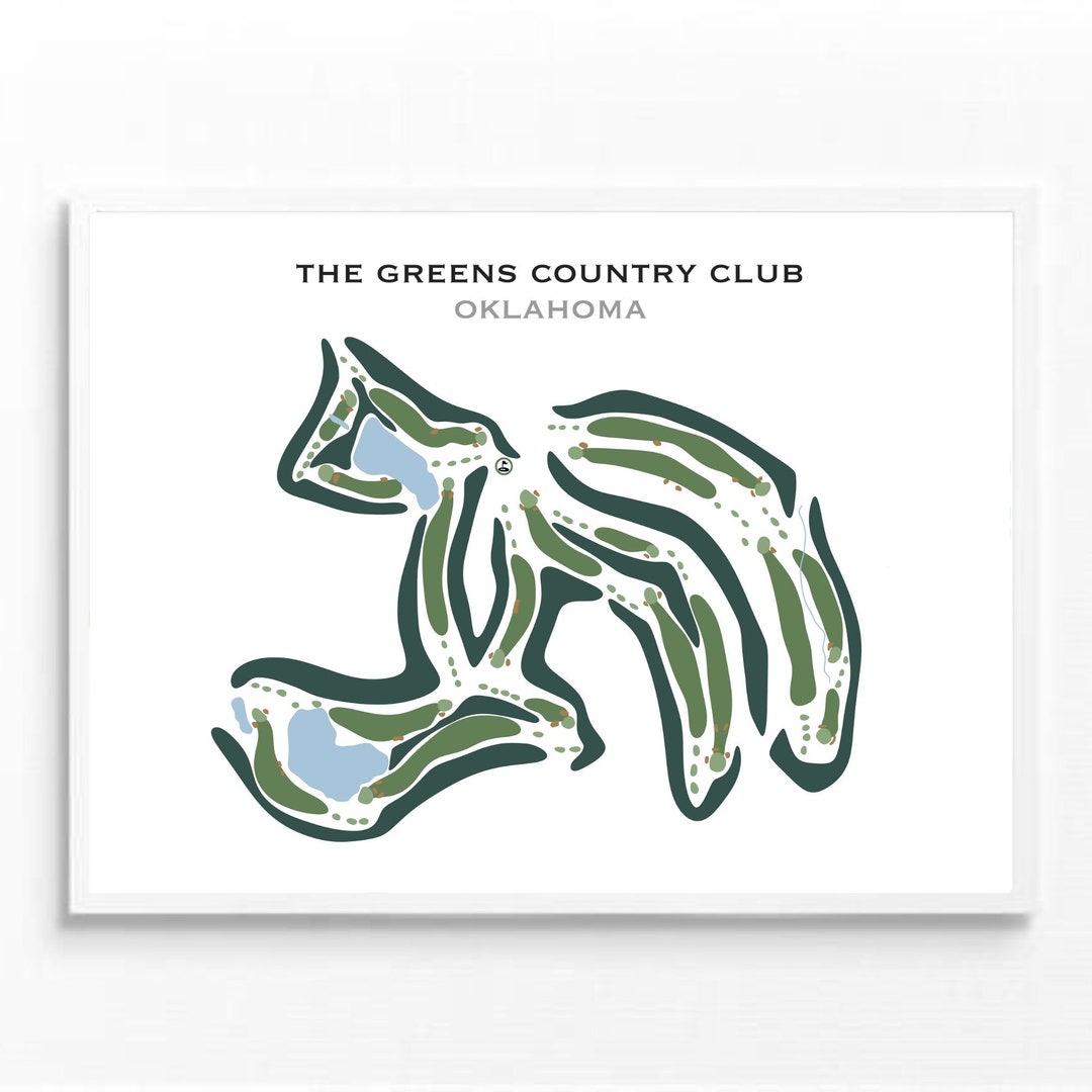 The Greens Country Club, OK | Golf Course Map, Golf Map, Golfer Gift ...
