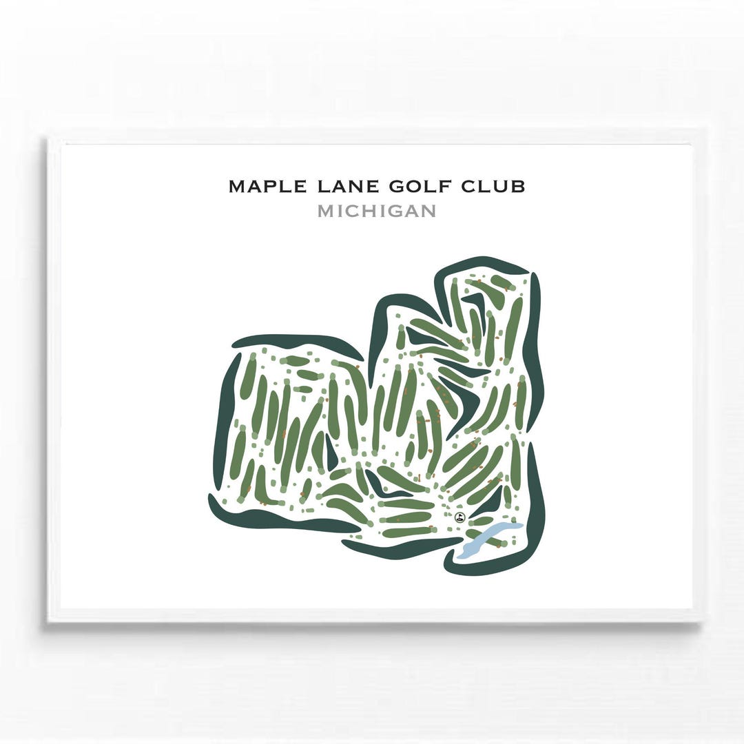 Maple Lane Golf Club, MI | Golf Course Map, Golf Map, Golfer Gift for ...