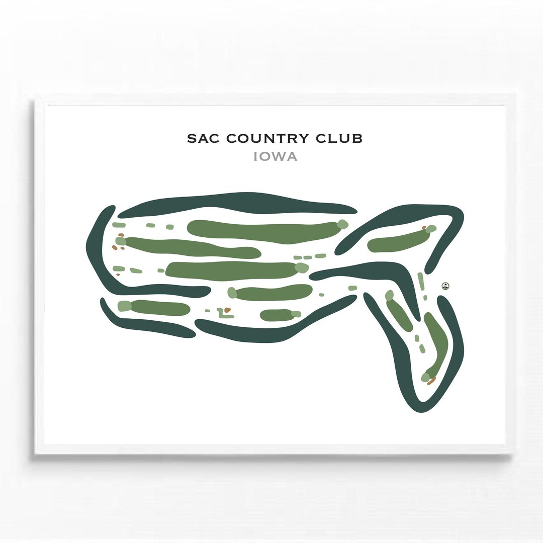 Sac Country Club, Iowa | Golf Course Map, Golf Map, Golfer Gift for Him ...