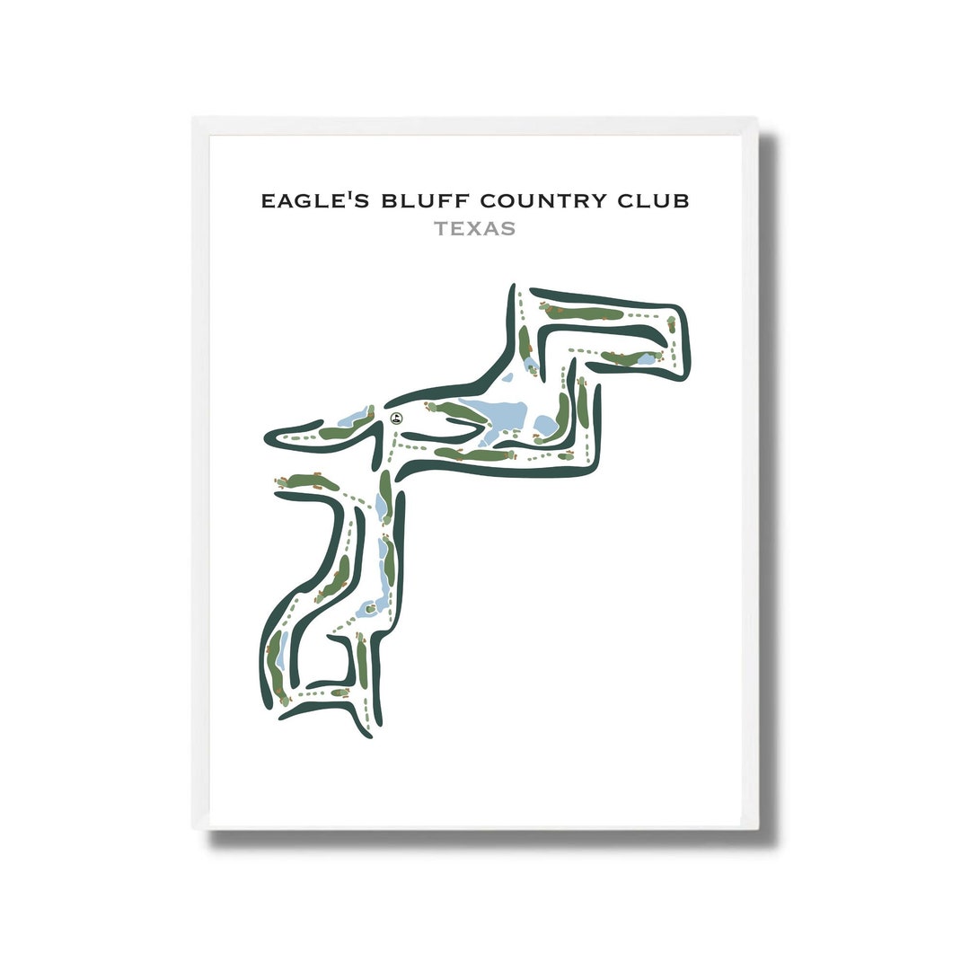 Golf Club Prints- Eagle's Bluff Texas, Golf Course Design Artwork ...