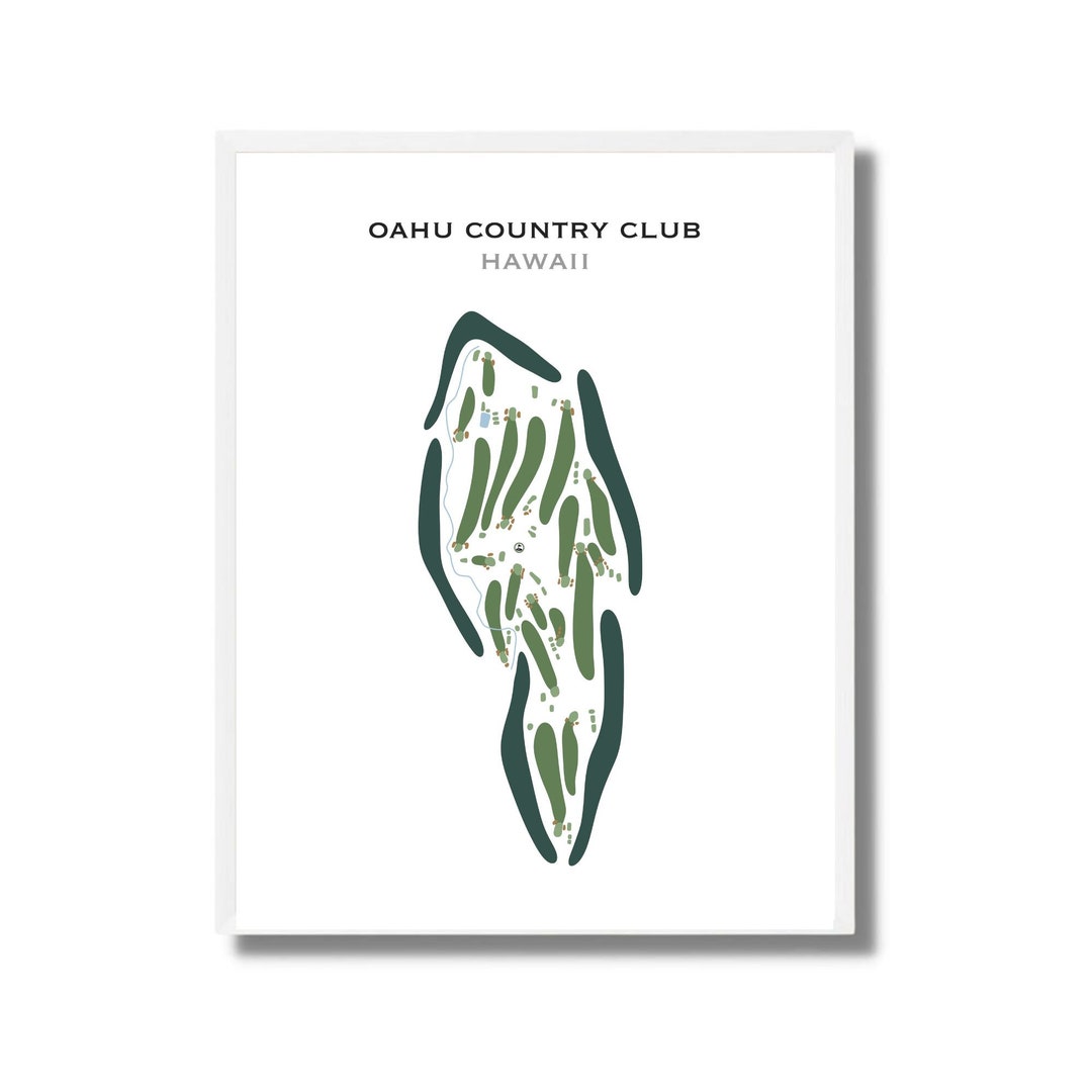 Oahu Country Club, Hawaii | Golf Course Map, Golf Map, Golfer Gift for ...