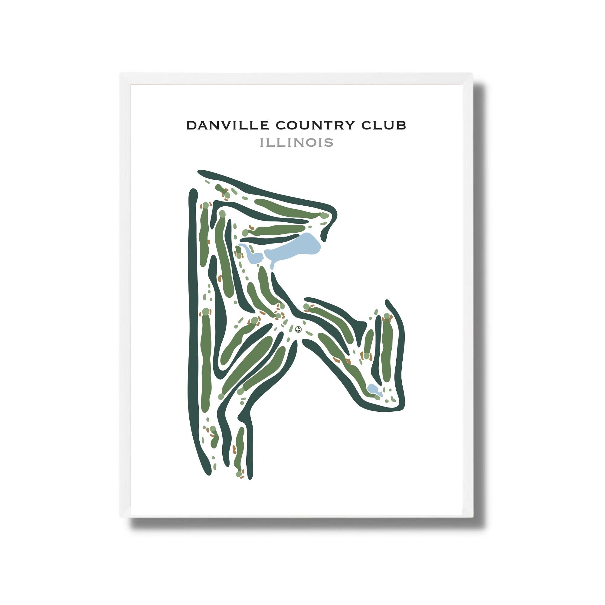 Danville Country Club, IL | Golf Course Map, Golf Map,golfer Gift for ...