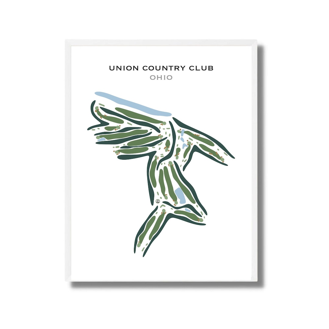 Union Country Club, Ohio | Golf Course Map, Golf Map, Golfer Gift for ...