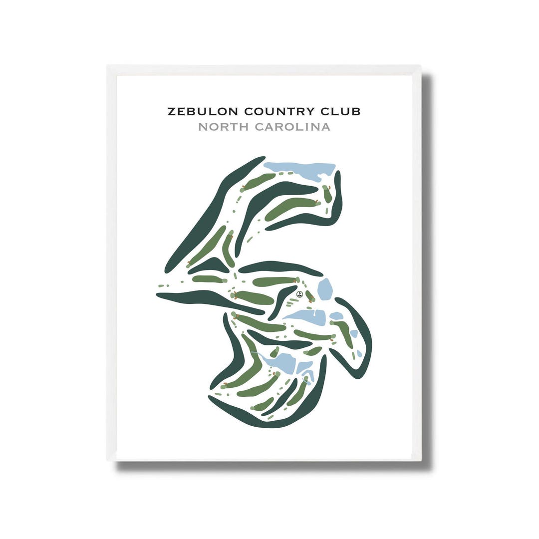 Zebulon Country Club, NC Golf Course Map, Home Decor, Golfer Gift for ...