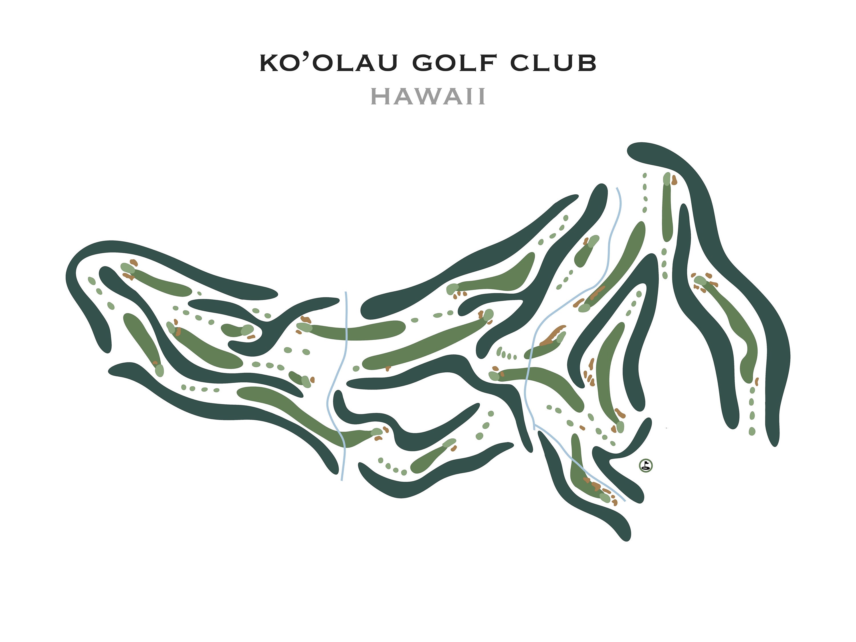 Ko'olau Golf Club HI golf Course Map Golf Gifts for - Etsy