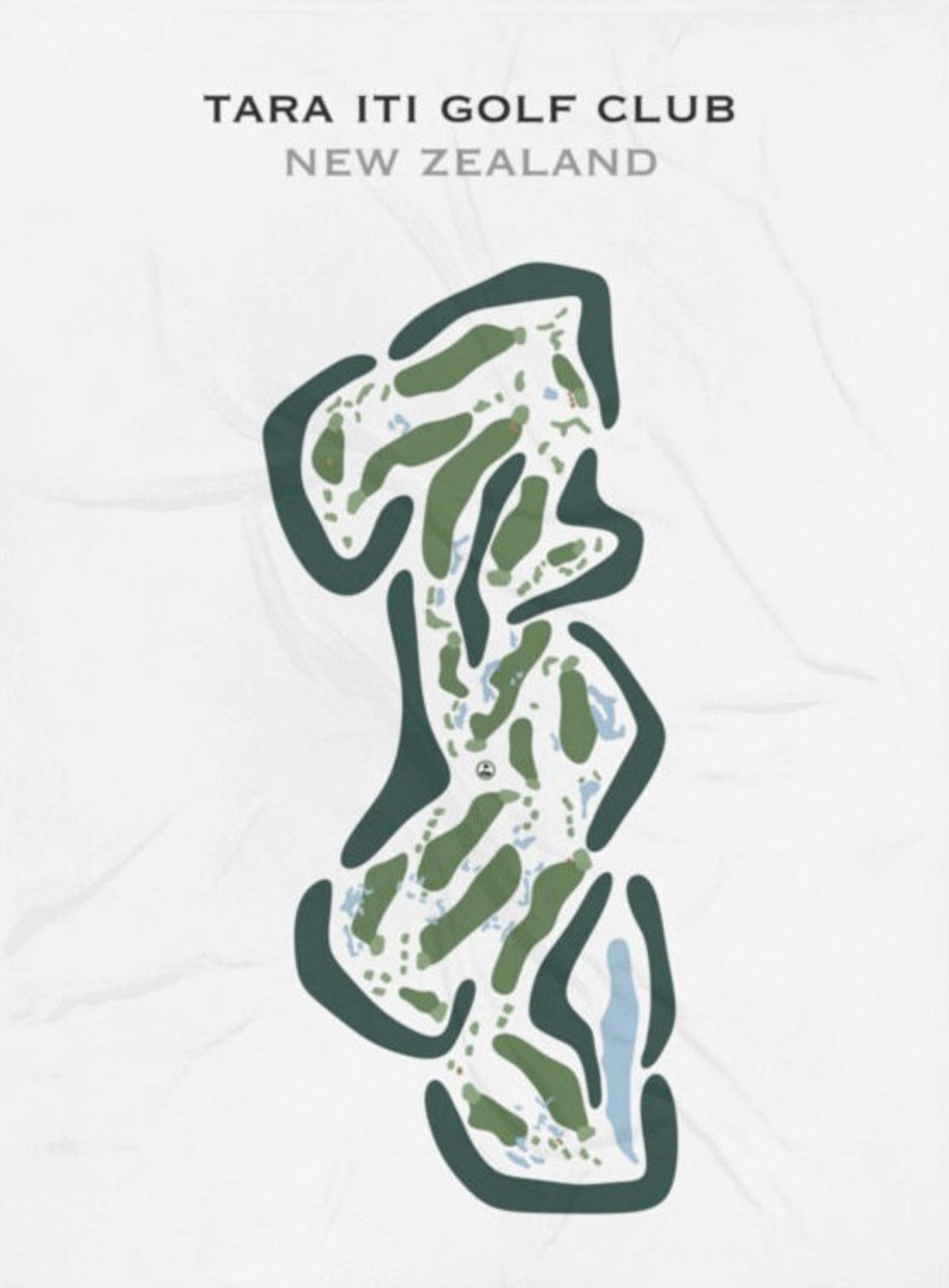 Tara Iti Golf Club, New Zealand | Golf Course Map, Decor, Golfer Gift ...