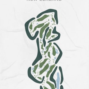 Tara Iti Golf Club, New Zealand | Golf Course Map, Decor, Golfer Gift ...