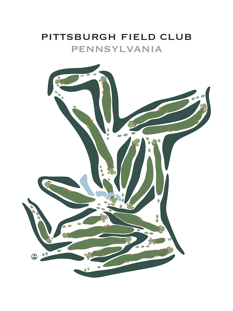 Pittsburgh Field Club PA Golf Course Map Home Decor - Etsy