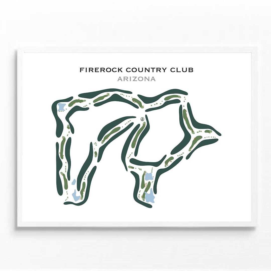 Firerock Country Club, AZ Golf Course Map Wall Art, Golf Map Canvas ...