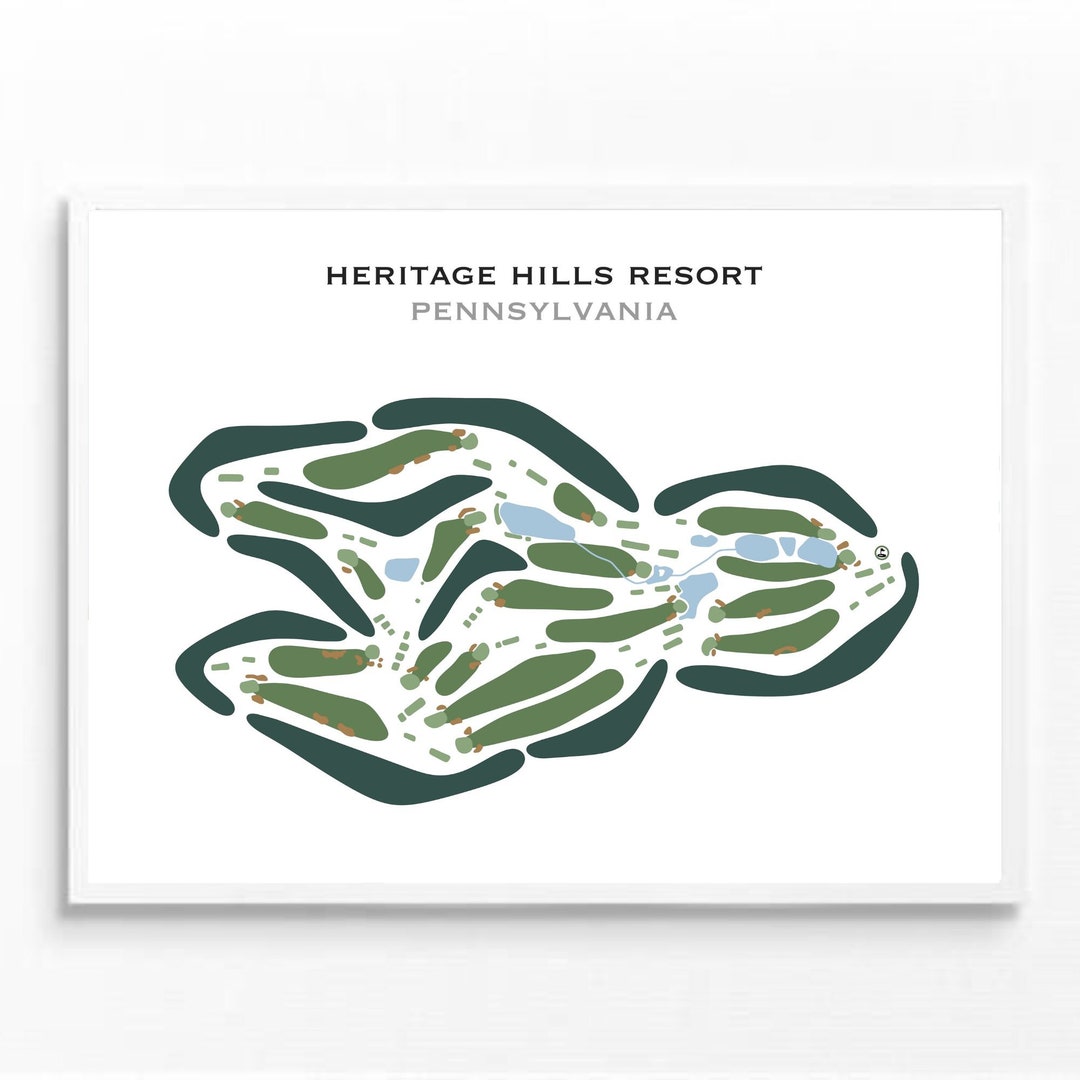 Heritage Hills Resort, PA | Golf Course Map, Golf Map, Golfer Gift for ...