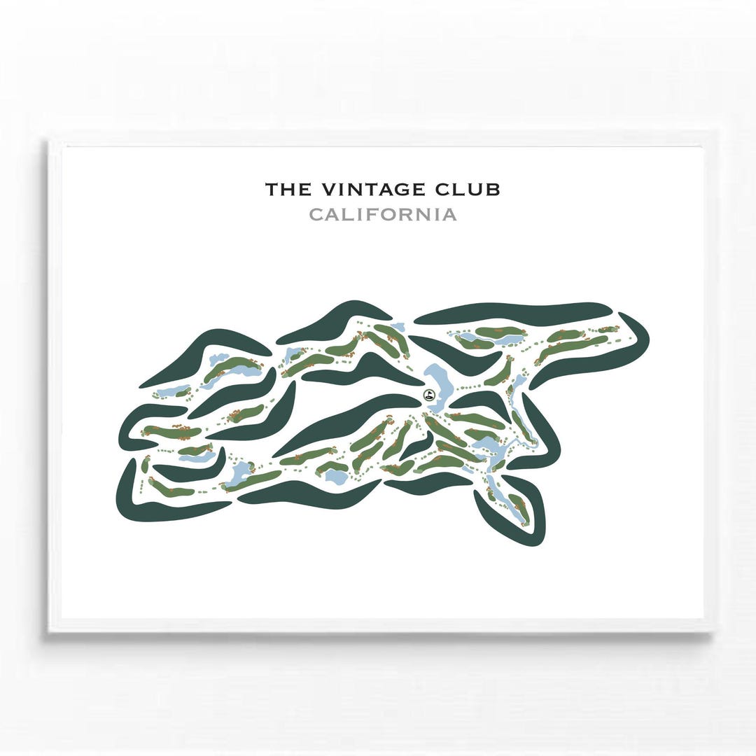 The Vintage Club, California | Golf Course Map, Golf Map, Golfer Gift ...