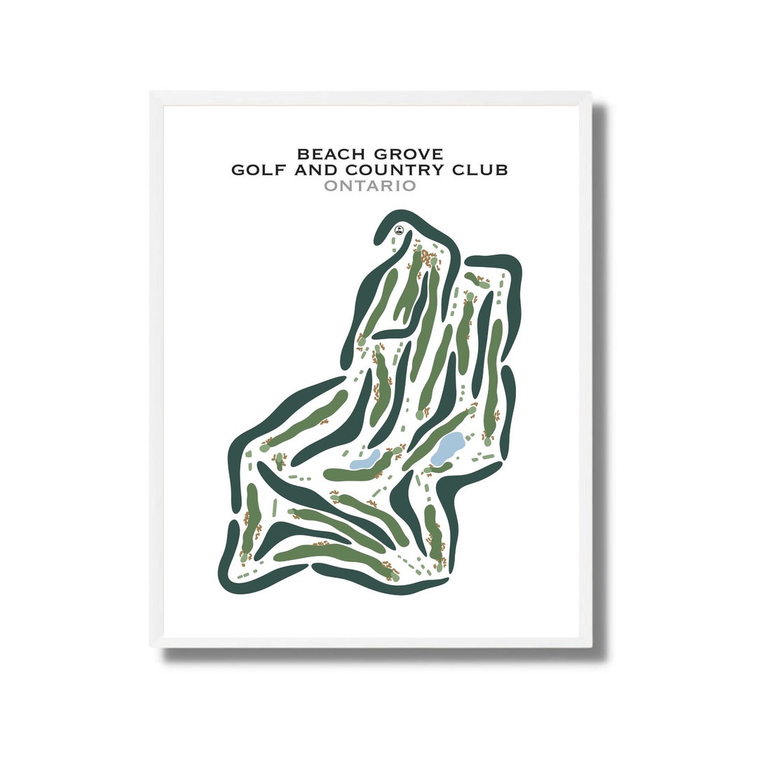 Beach Grove Golf and Country Club, Ontario, Golf Course Map, Gift for a ...