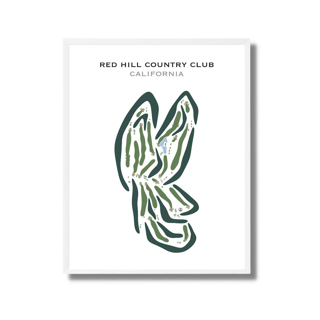 Red Hill Country Club, CA | Golf Course Map, Golf Map, Golfer Gift for ...