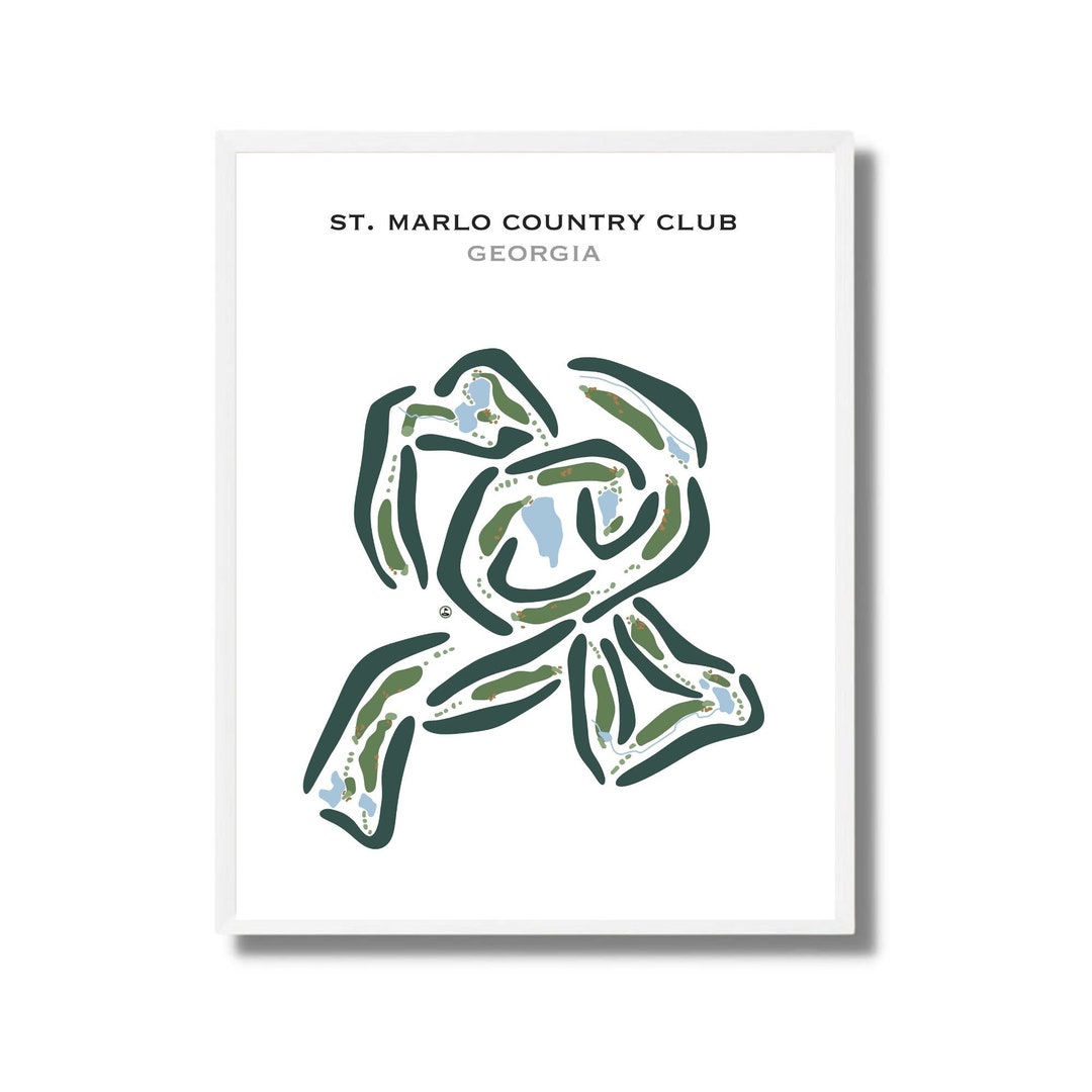 St Marlo Country Club, GA | Golf Course Map, Golf Map, Golfer Gift for ...