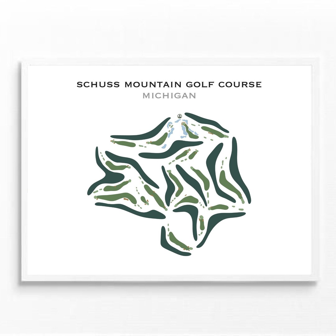 Schuss Mountain Golf Course, MI | Golf Course Map, Golf Map,golfer Gift ...
